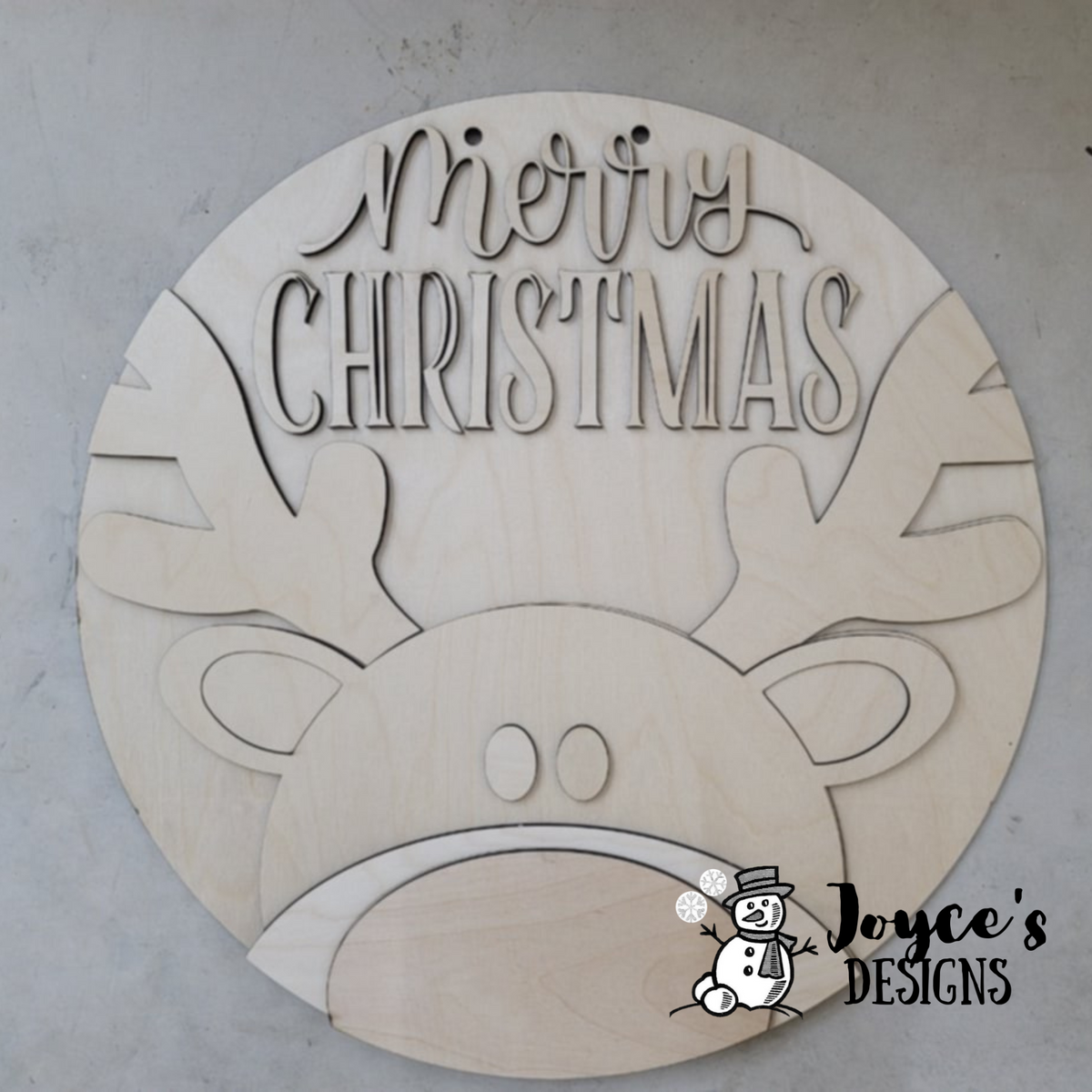 Merry Christmas Reindeer Doorhanger – JoycesDesigns