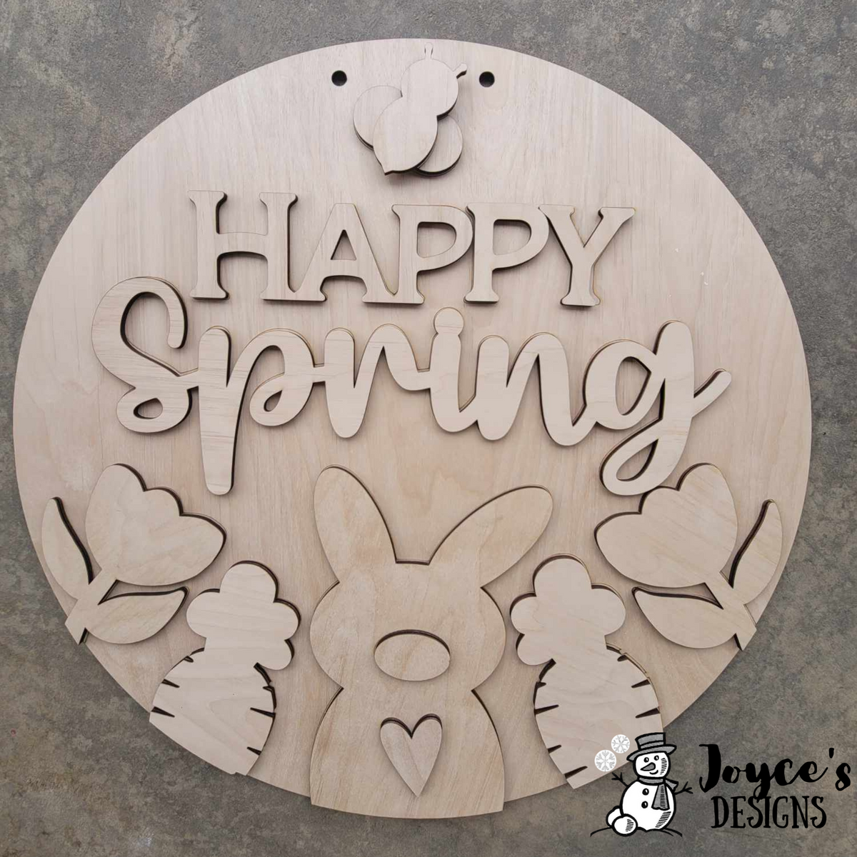 Happy Spring Bunny Carrots and Flower Doorhanger – JoycesDesigns