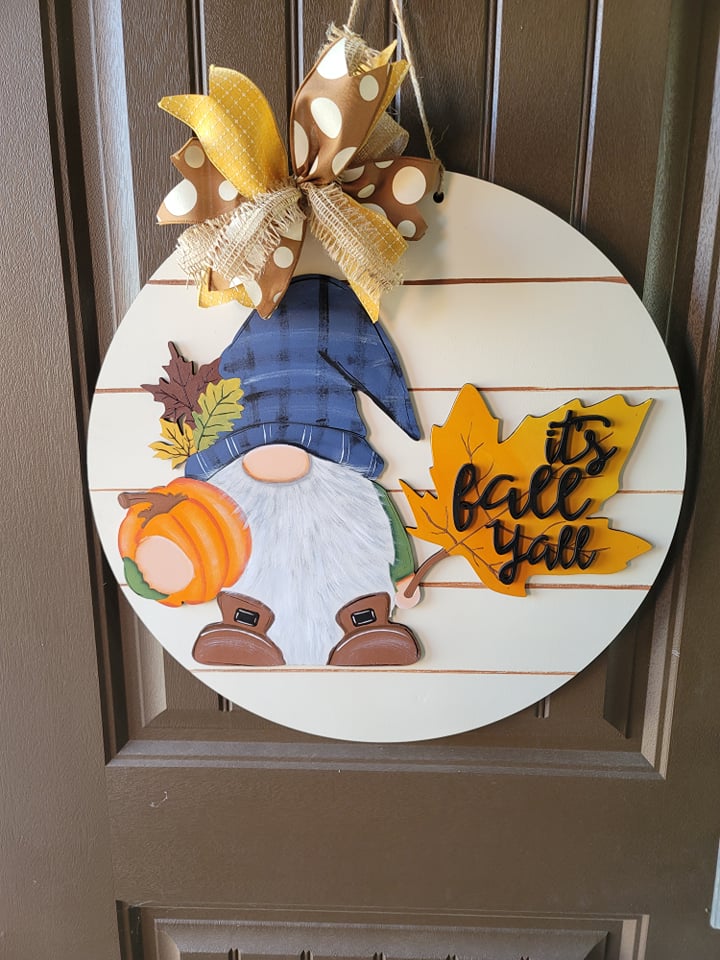 It's Fall Ya'll Doorhanger, Gnome, Fall Gnome, Wood Doorhanger Kit, DI ...